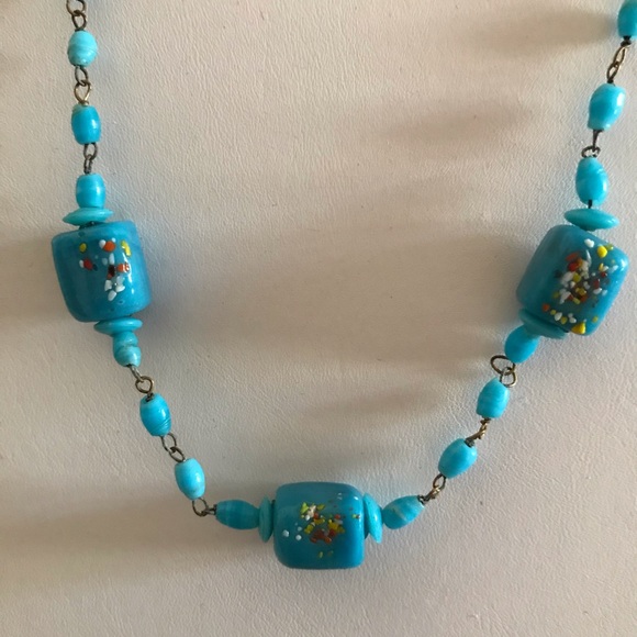 Jewelry | Handmade Blue Bead Necklace 18 Adjustable | Poshmark